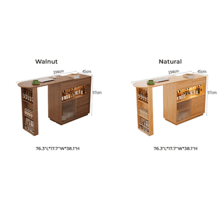 Retractable Wooden Bar Table with Storage & Drawers – CharmyDecor