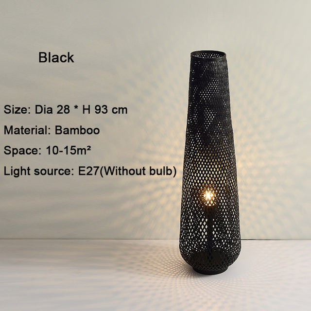 Stylish Bamboo Weave LED Floor Lamp for Modern Lofts – CharmyDecor