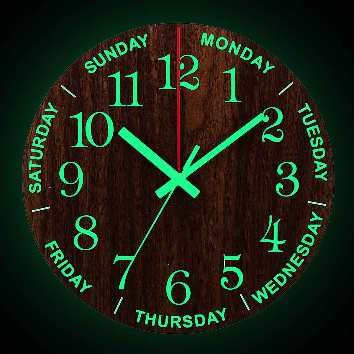 Glow in the Dark Luminous Wood Wall Clock – CharmyDecor