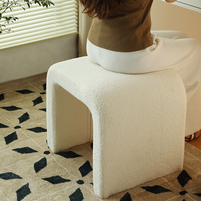 Elegant Arch Boucle Waterfall Style Vanity Stool – CharmyDecor