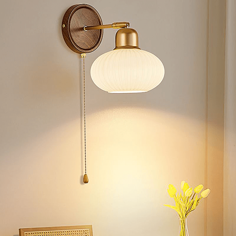 Nordic Round Wall Lamp with Glass Shade - Elegant Design – CharmyDecor