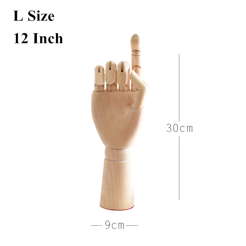 Rotatable Joint Wooden Hand Mannequin Figurine – CharmyDecor