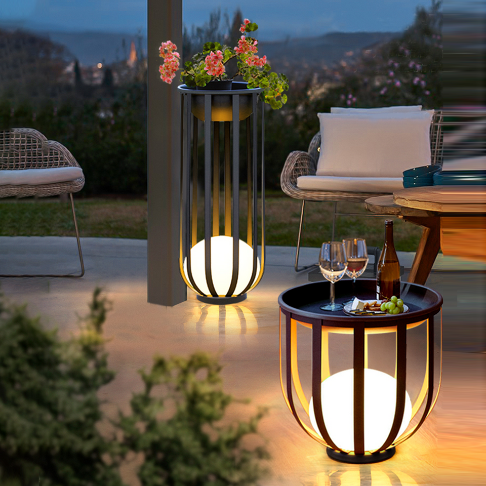 Stylish Outdoor Lamp with Creative Flower Stand Design – CharmyDecor