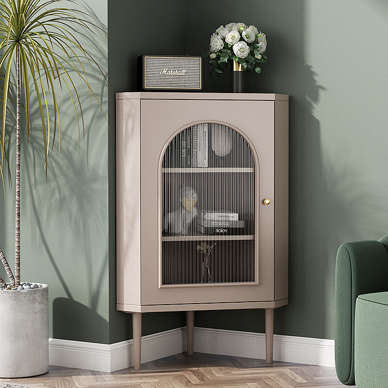 Triangle Storage Cabinet with Fluted Glass Door