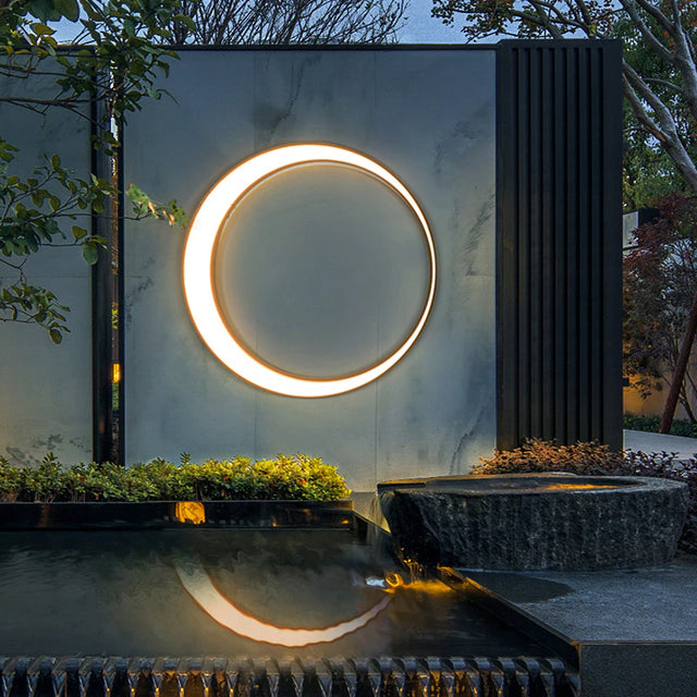 Modern Moon Outdoor Wall Light - Minimalist Sconce Design – CharmyDecor