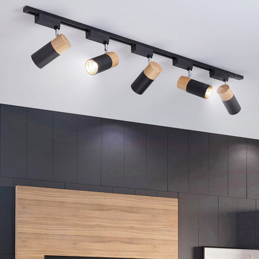 Wooden COB LED Track Light - Modern Lighting Fixture – CharmyDecor