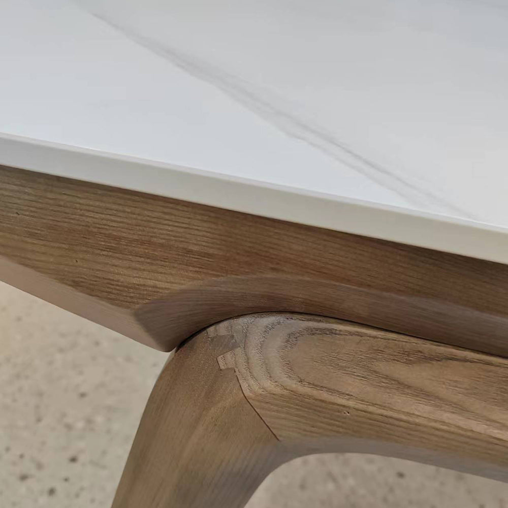 Mid-Century Modern Rectangular Marble Dining Table - CharmyDecor ...