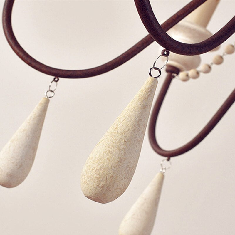 Lustre Wood Led Chandelier - 8Lights D75xH75cm - CharmyDecor