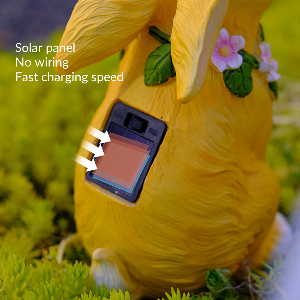 Solar-Powered Bunny Rabbit Garden Light with Butterfly – CharmyDecor