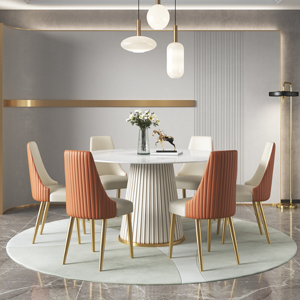 Marble Pine Wood Frame Dining Table - CharmyDecor