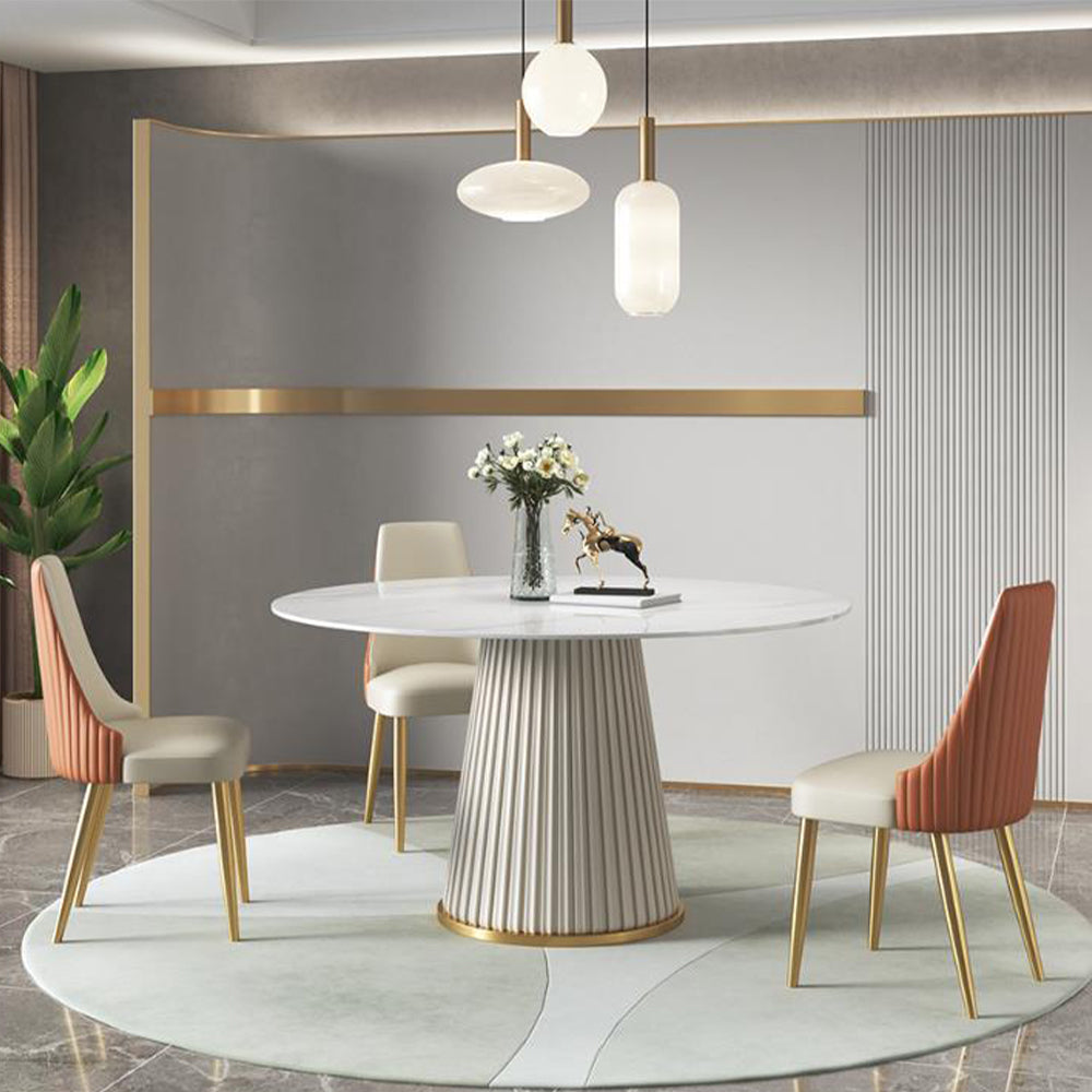 Marble Pine Wood Frame Dining Table - CharmyDecor