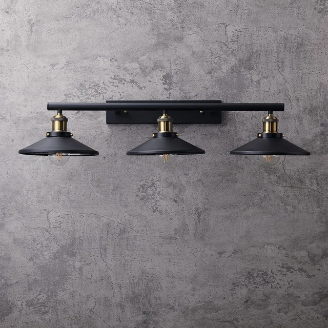 Saucer-Shaped 3-Light Linear Industrial Wall Light - CharmyDecor