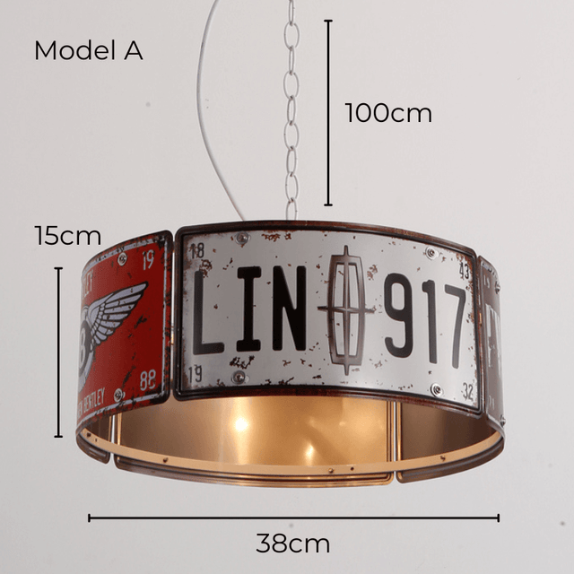 Industrial 3-Light License Plate Pendant Lighting Fixture – CharmyDecor