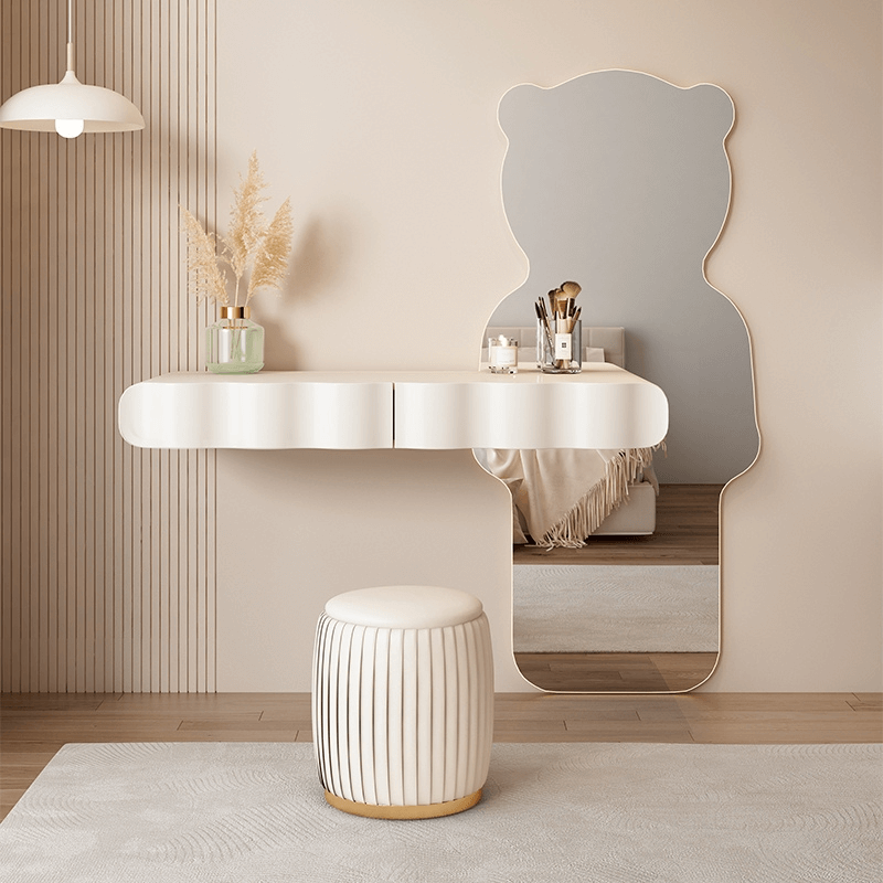 Arc-Shaped Wall-Mounted Floating Makeup Vanity Table – CharmyDecor