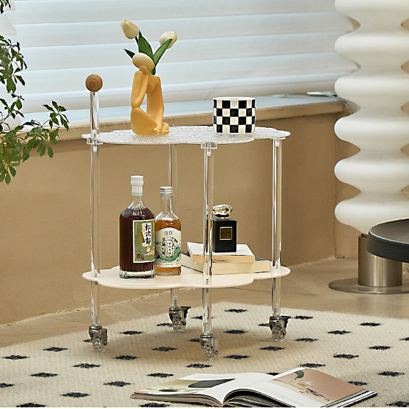 Cloud-Shaped Acrylic Rolling Cart with Wheels- CharmyDecor