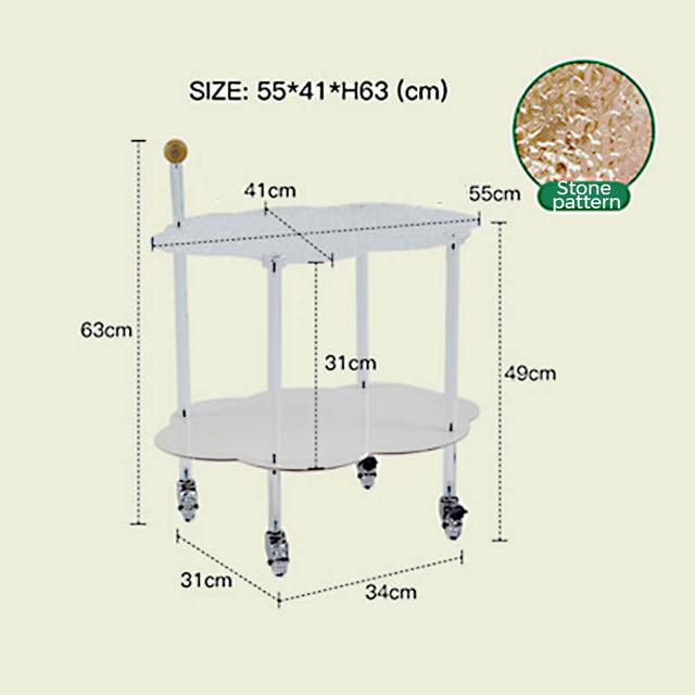 Cloud Acrylic Rolling Cart with Wheels - Modern Design – CharmyDecor