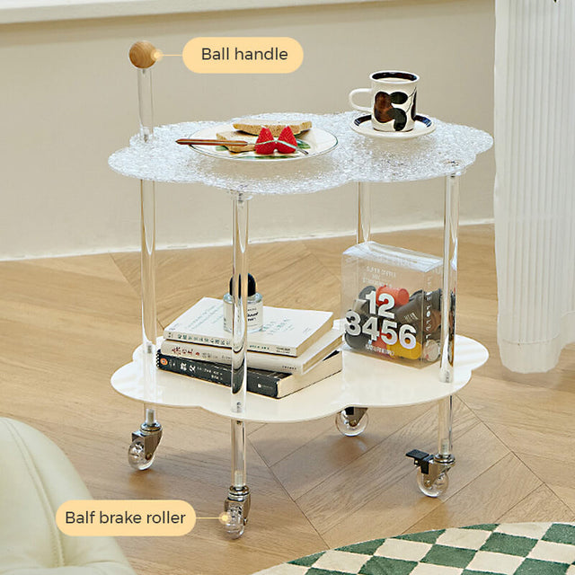 Cloud Acrylic Rolling Cart with Wheels - Modern Design – CharmyDecor