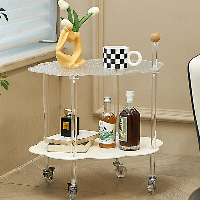 Cloud Acrylic Rolling Cart with Wheels - Modern Design – CharmyDecor