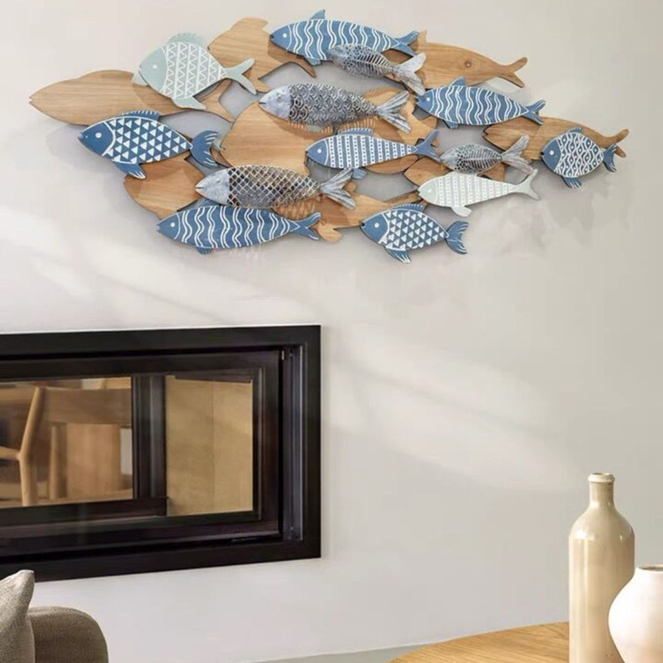 Coastal Fish Wall Decor: Wooden Art Craft Design – CharmyDecor