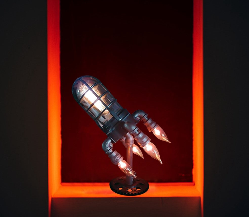 Steampunk Rocket Flame Vintage Table Lamp – CharmyDecor