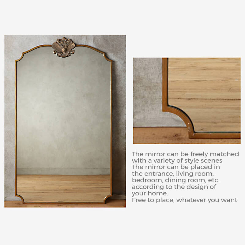 Vintage French-Style Carved Floor Mirror - Antique Design – CharmyDecor