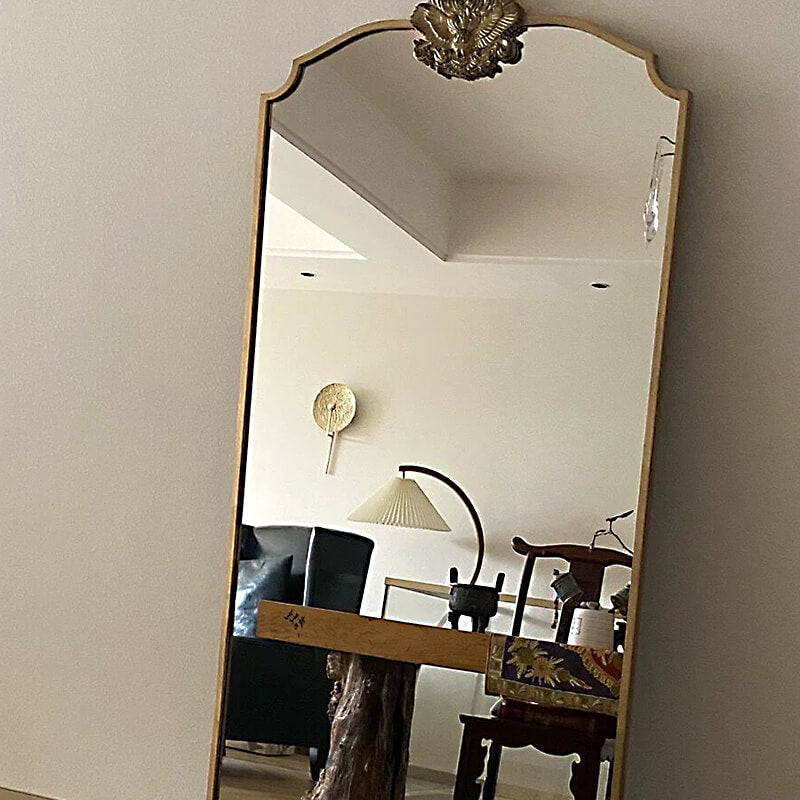 Vintage French-Style Carved Floor Mirror - Antique Design – CharmyDecor