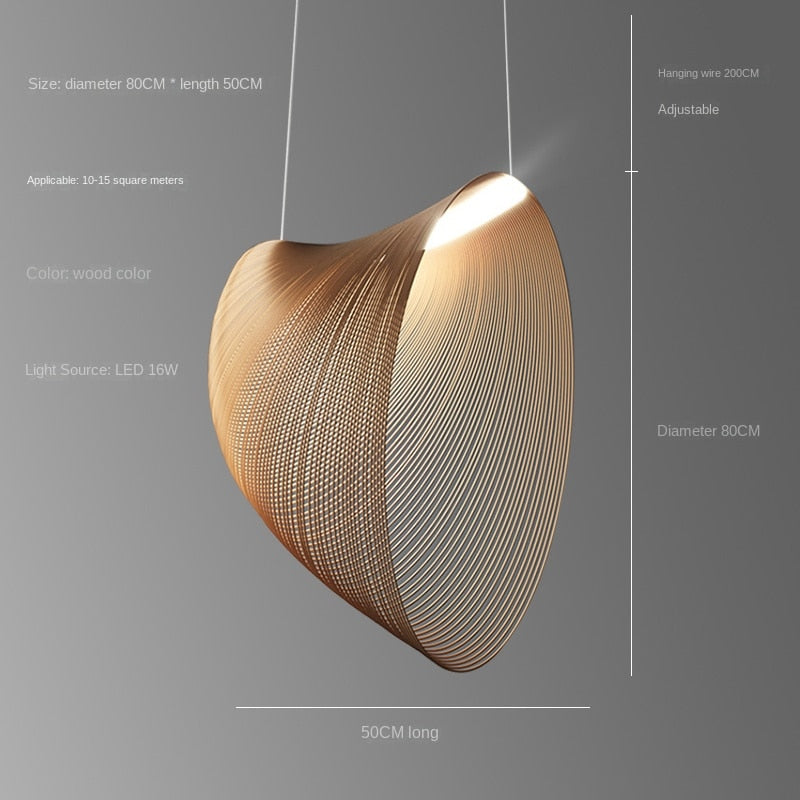 Minimalist Wood Ring Pendant Light - Modern Design – CharmyDecor