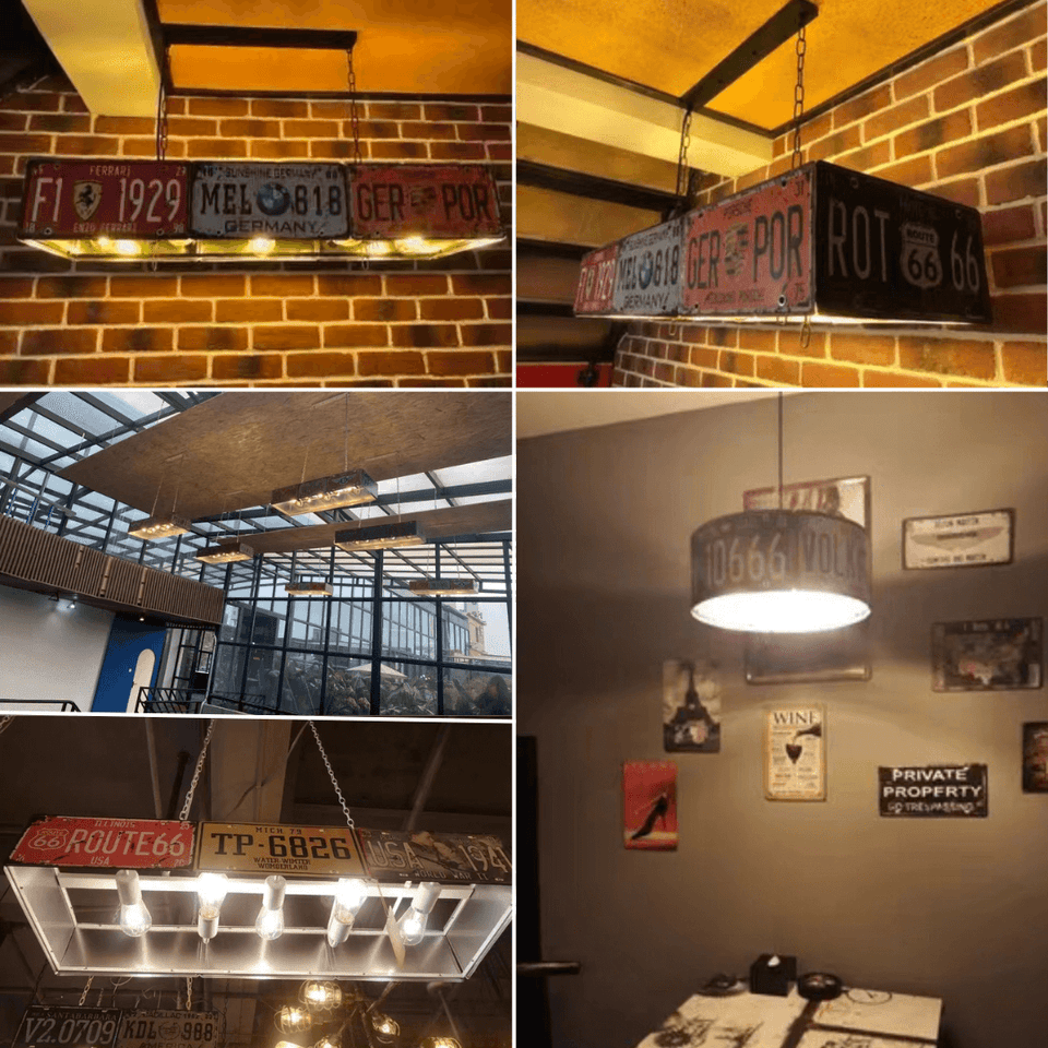 Industrial 3-Light License Plate Pendant Light – CharmyDecor