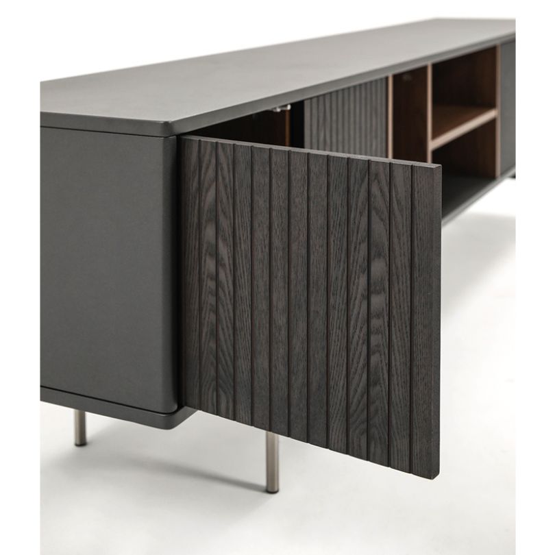 Modern Wood TV Console with Open Cabinet- CharmyDecor