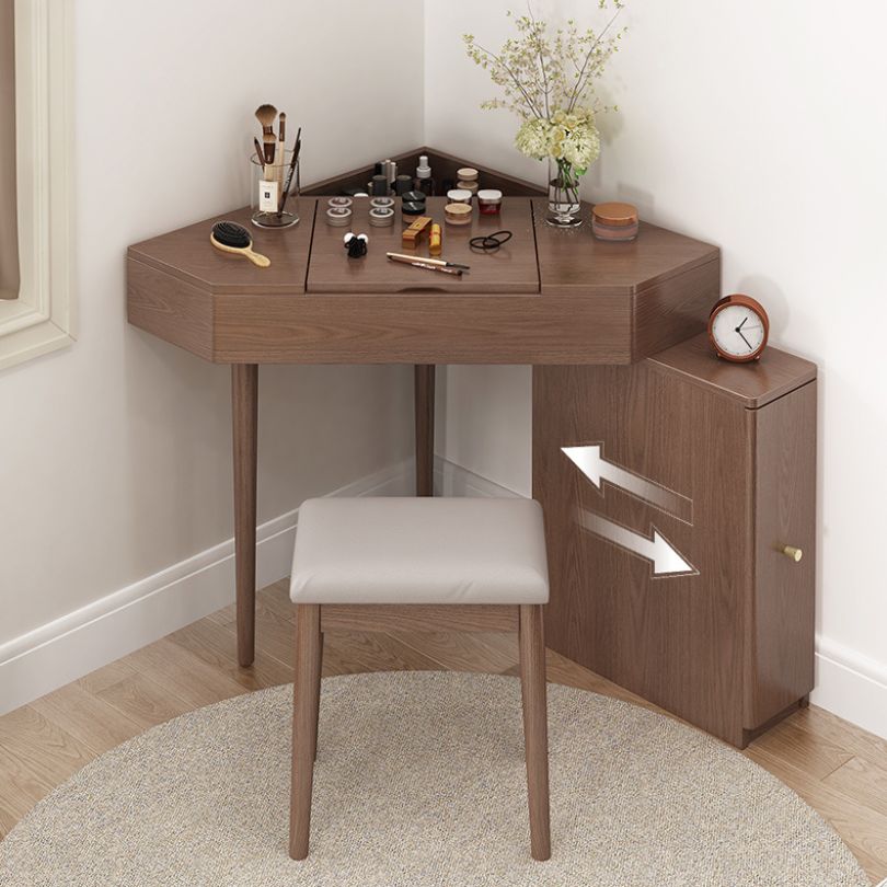 Versatile Wooden Corner Dressing Table with Ample Storage – CharmyDecor