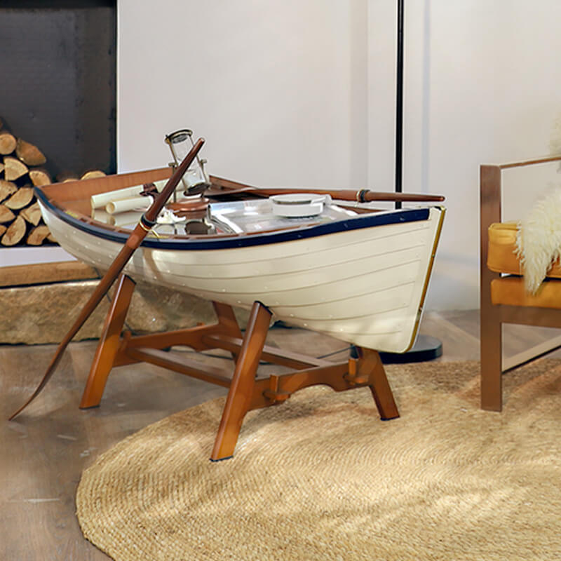 Handcrafted Solid Wood Row Boat Coffee Table – CharmyDecor