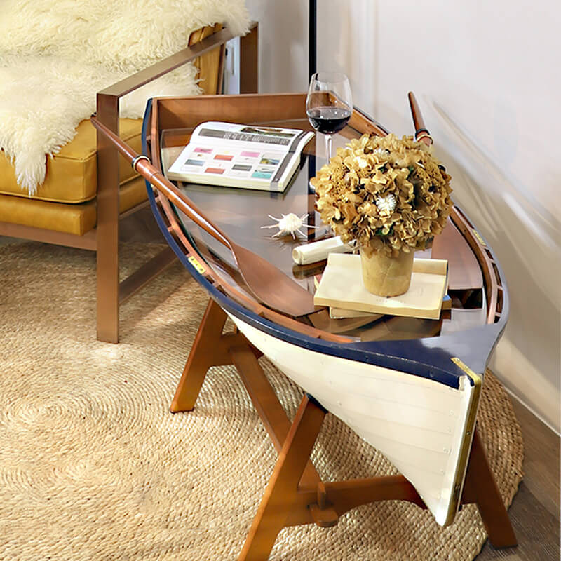 Handcrafted Solid Wood Row Boat Coffee Table – CharmyDecor