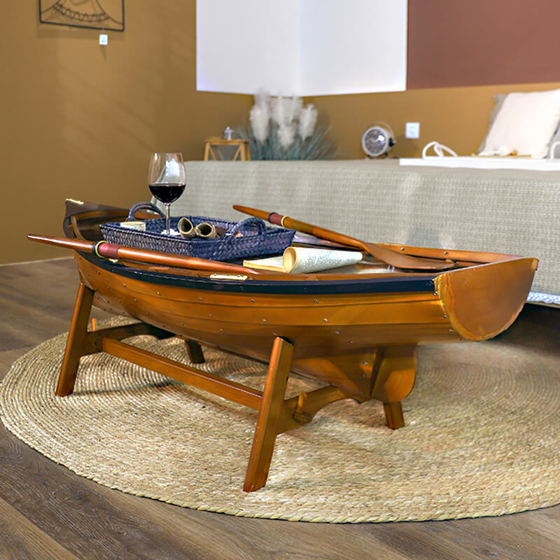 Handcrafted Solid Wood Row Boat Coffee Table – CharmyDecor
