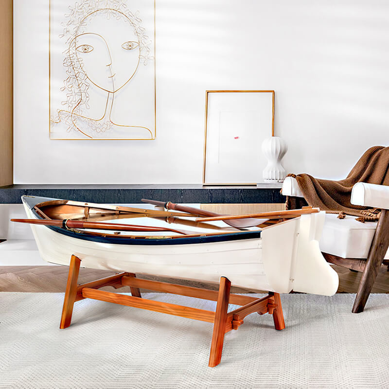 Handcrafted Solid Wood Row Boat Coffee Table – CharmyDecor