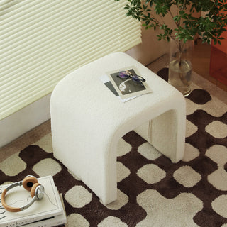 Arch Boucle Waterfall Design Vanity Stool - CharmyDecor