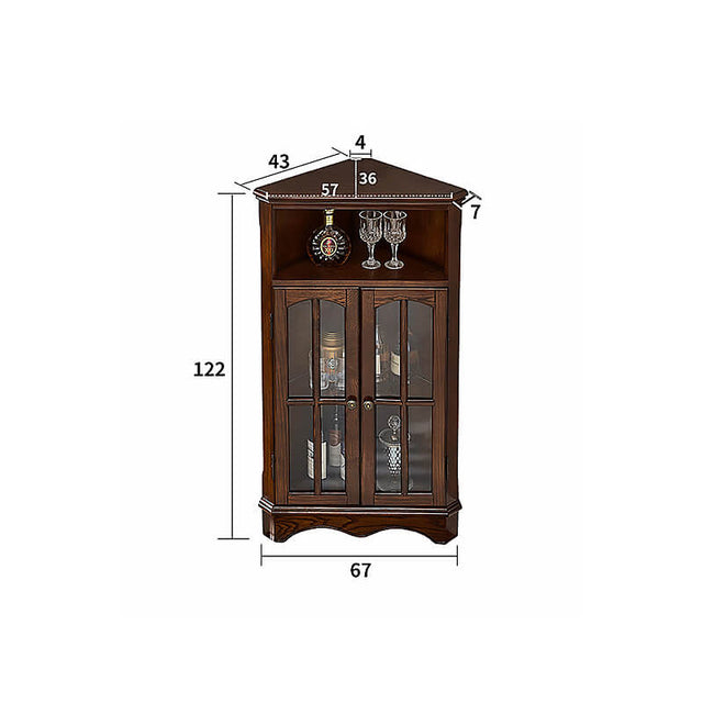Solid Wood Triangle Corner Cabinet with 3 Shelves – CharmyDecor
