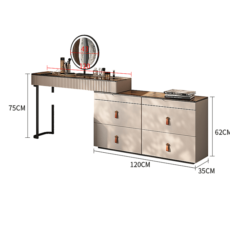 Tempered Glass Makeup Vanity & TV Console- CharmyDecor