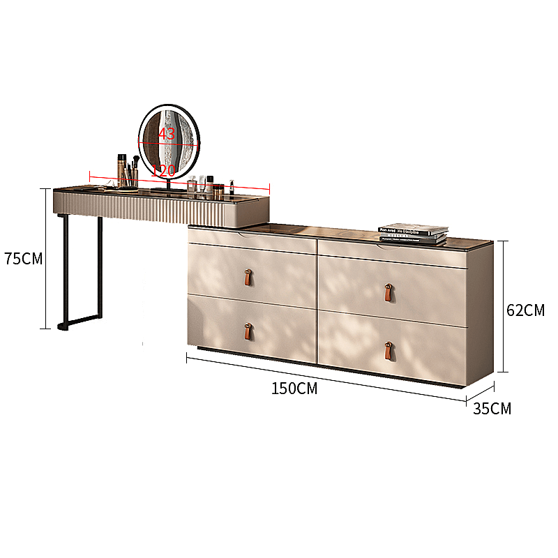 Tempered Glass Makeup Vanity & TV Console- CharmyDecor