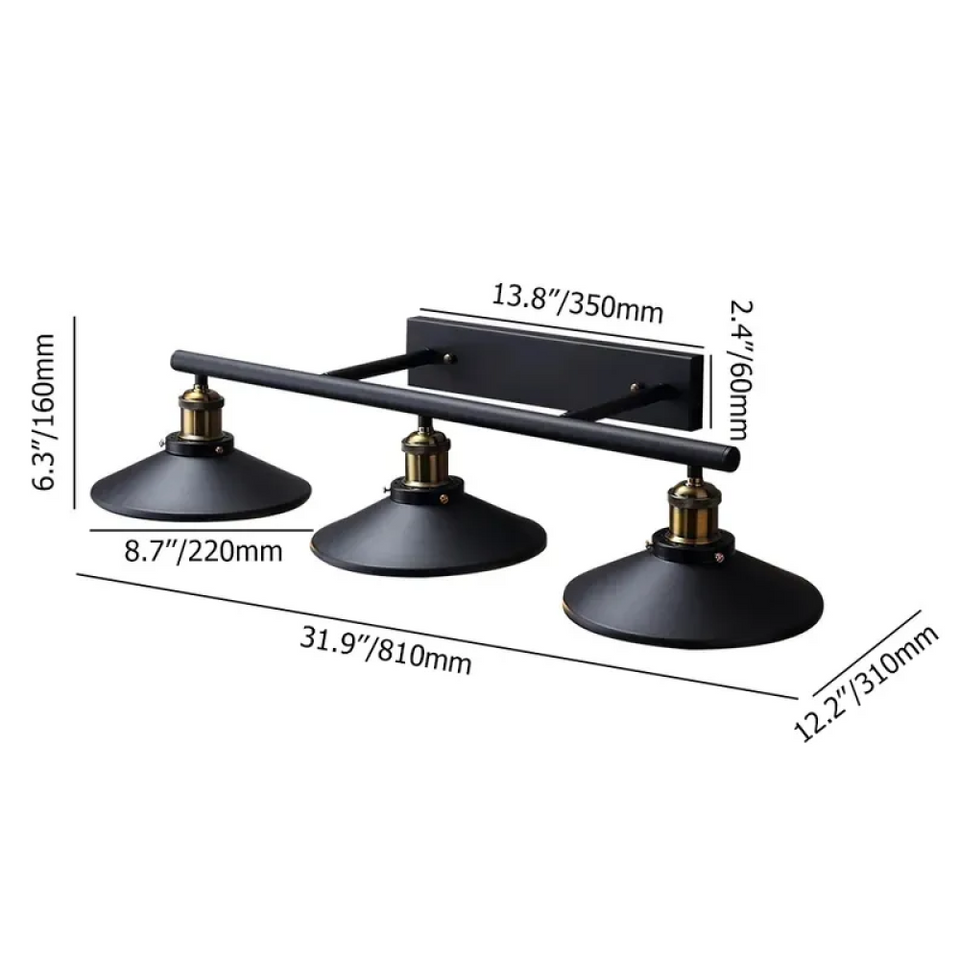 Saucer-Shaped 3-Light Linear Industrial Wall Fixture – CharmyDecor