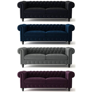 Chesterfield Velvet Sofa with Tufted Button Upholstery – CharmyDecor
