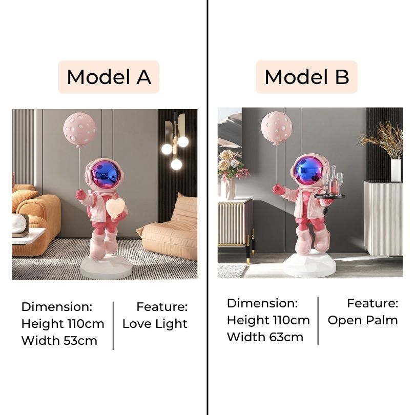 Contemporary Large Pink Astronaut Sculpture Decor – CharmyDecor