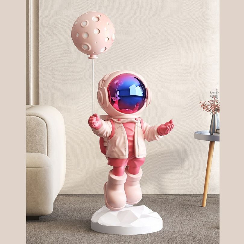 Contemporary Large Pink Astronaut Sculpture Decor – CharmyDecor