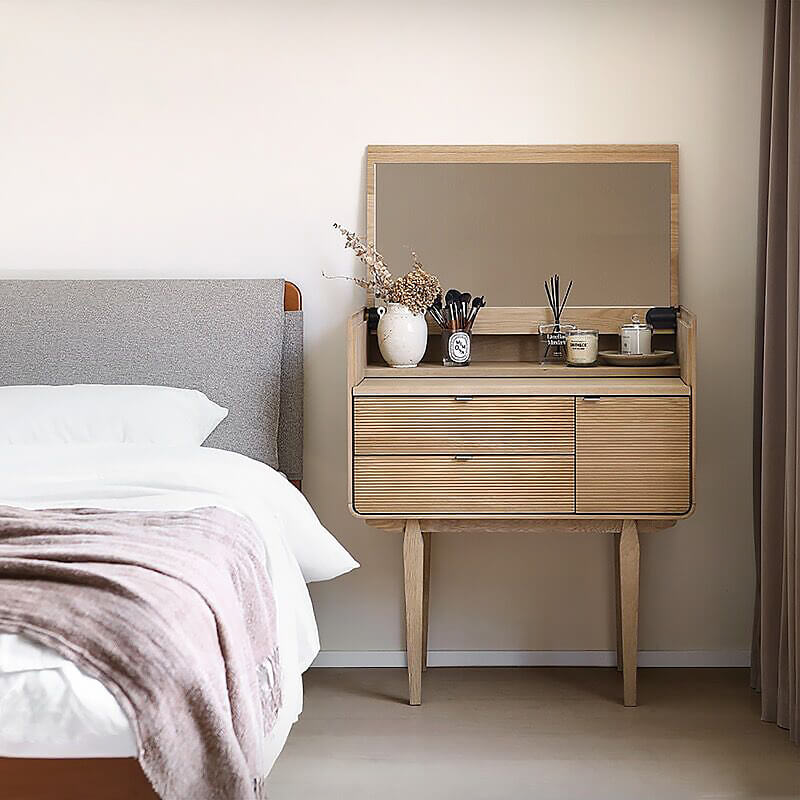 Elegant White Oak Dressing Table for Modern Spaces – CharmyDecor