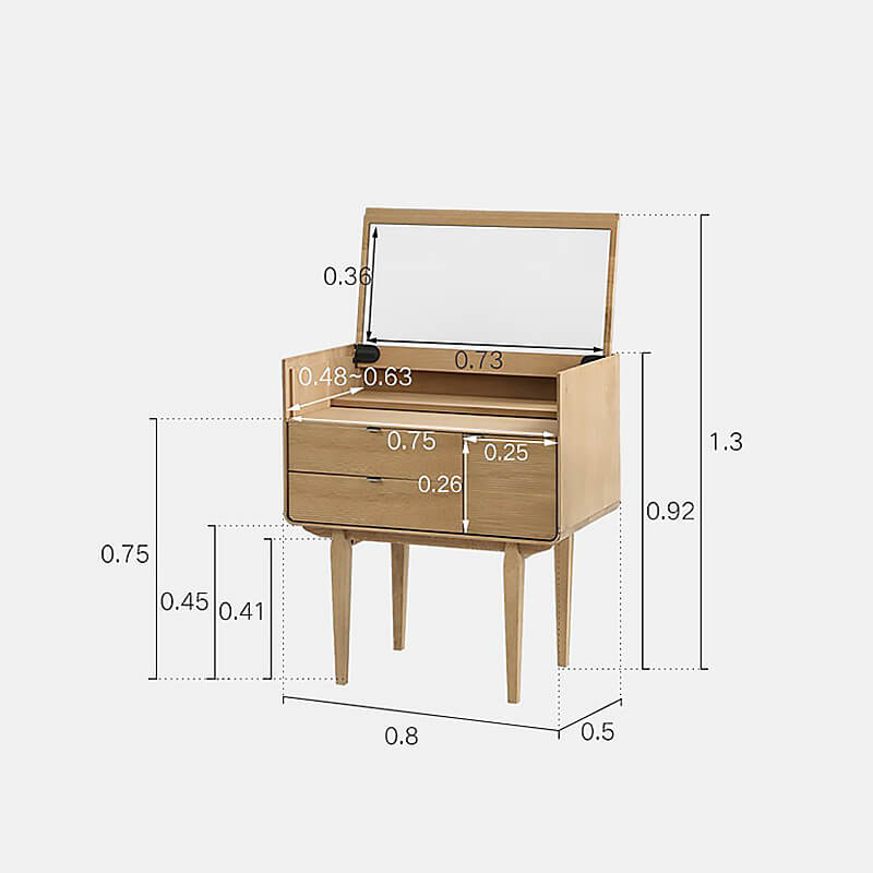 Elegant White Oak Dressing Table for Modern Spaces – CharmyDecor