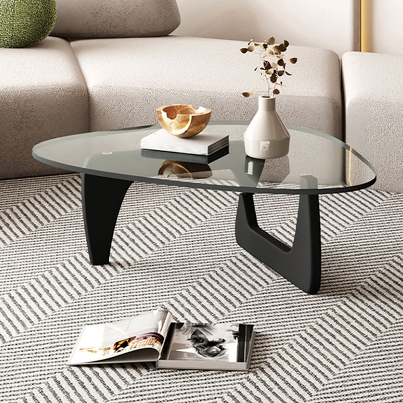 Ash Wood Glass Top Coffee Table - CharmyDecor