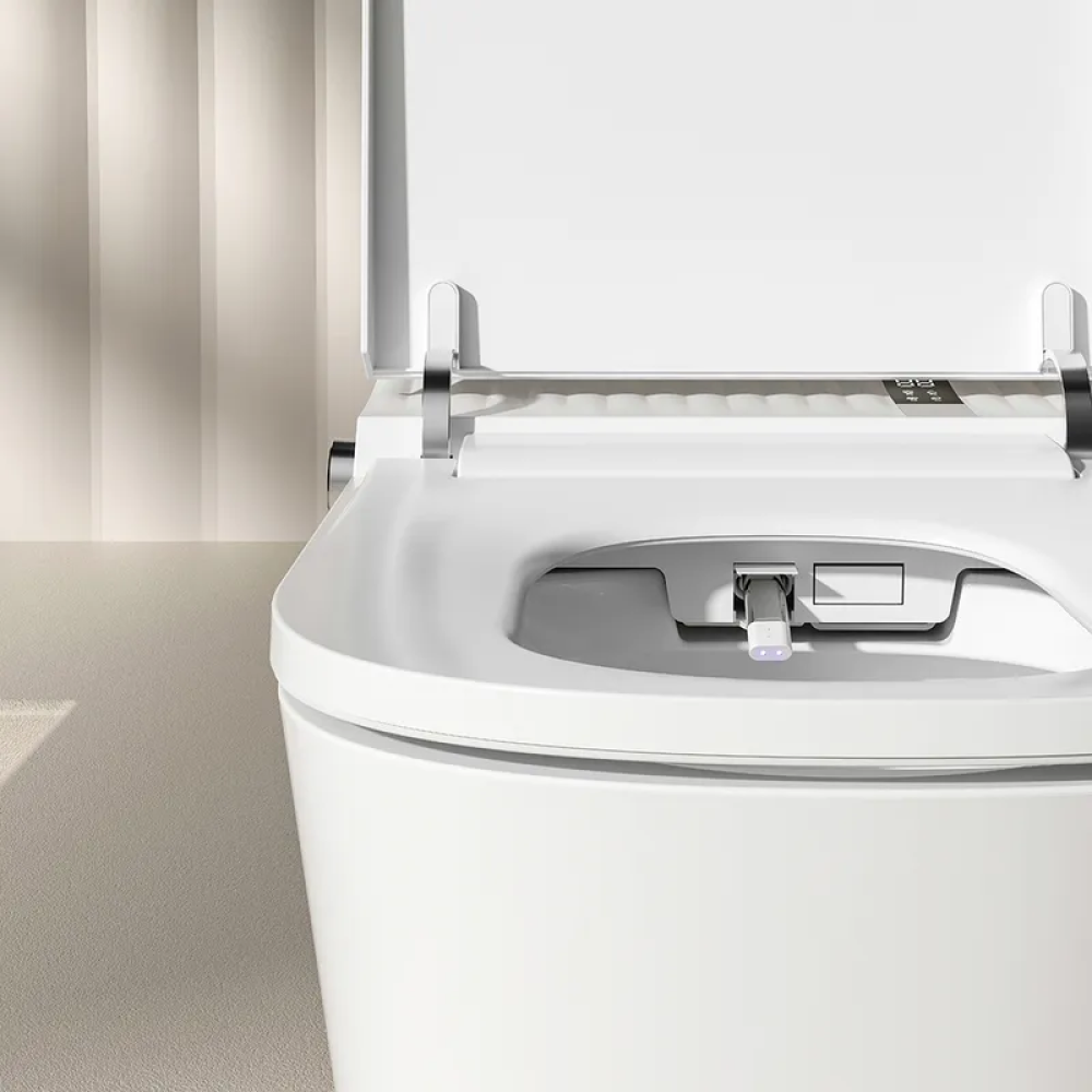 White Smart Toilet with Automatic Cover & Remote Control – CharmyDecor