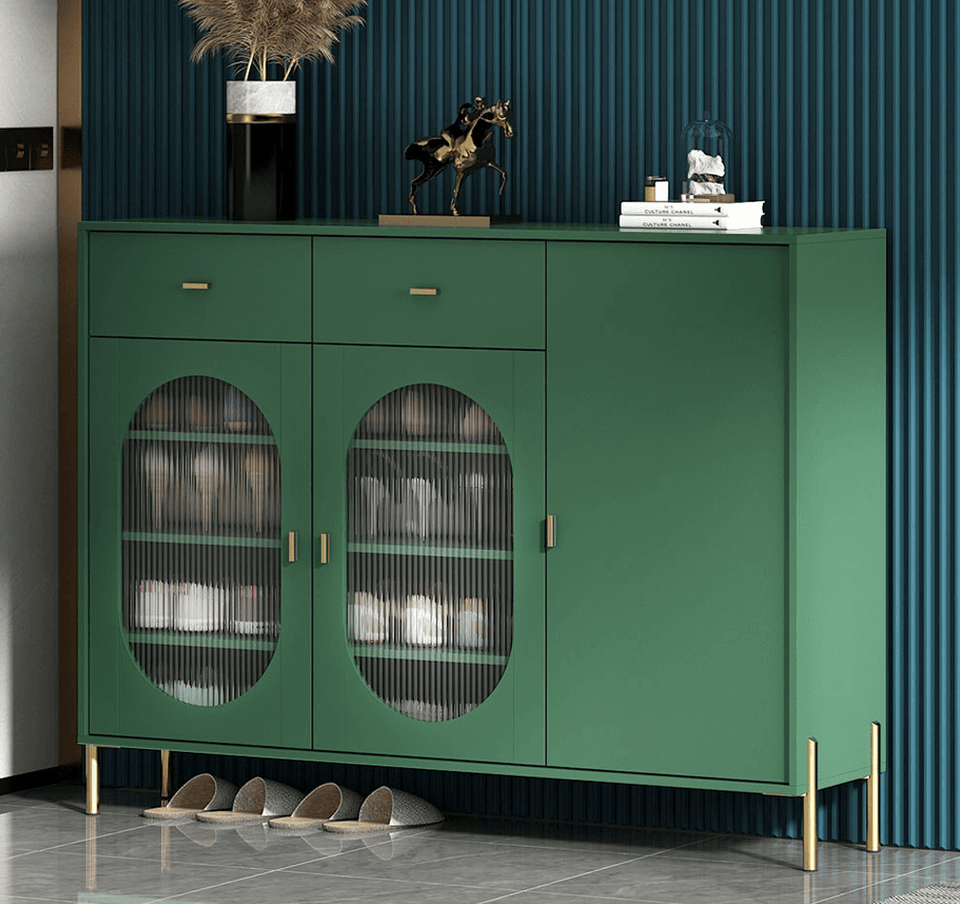 Elegant Glass Door Shoe Cabinet with Luxury Shoe Display – CharmyDecor
