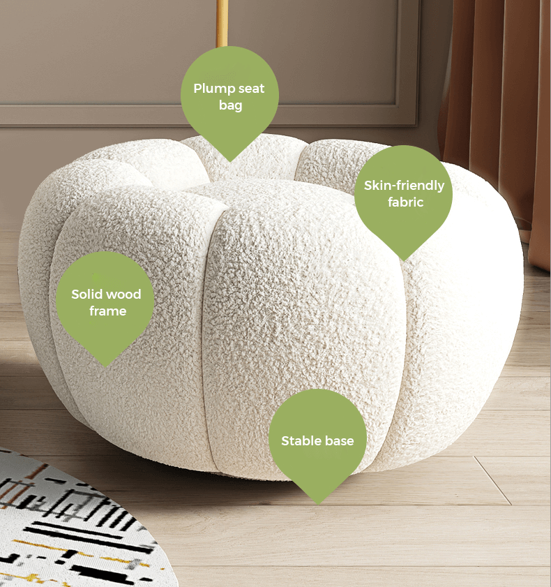 Pumpkin-Shaped Fleece Ottoman – CharmyDecor