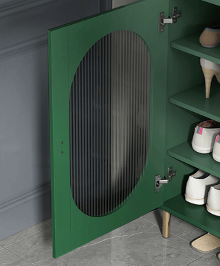 Glass Door Shoe Cabinet - CharmyDecor
