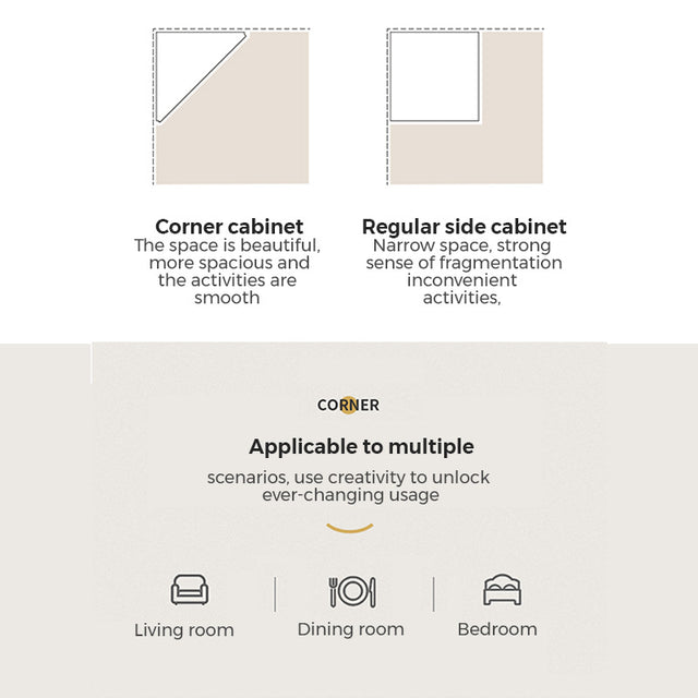 Modern Minimalist Triangle Cabinet with 4 Doors – CharmyDecor